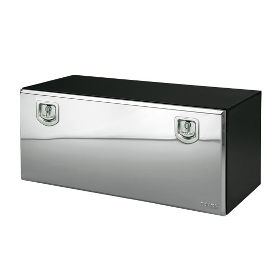 BAWER Black Toolbox with Stainless Single Door - 18"x18"x60"